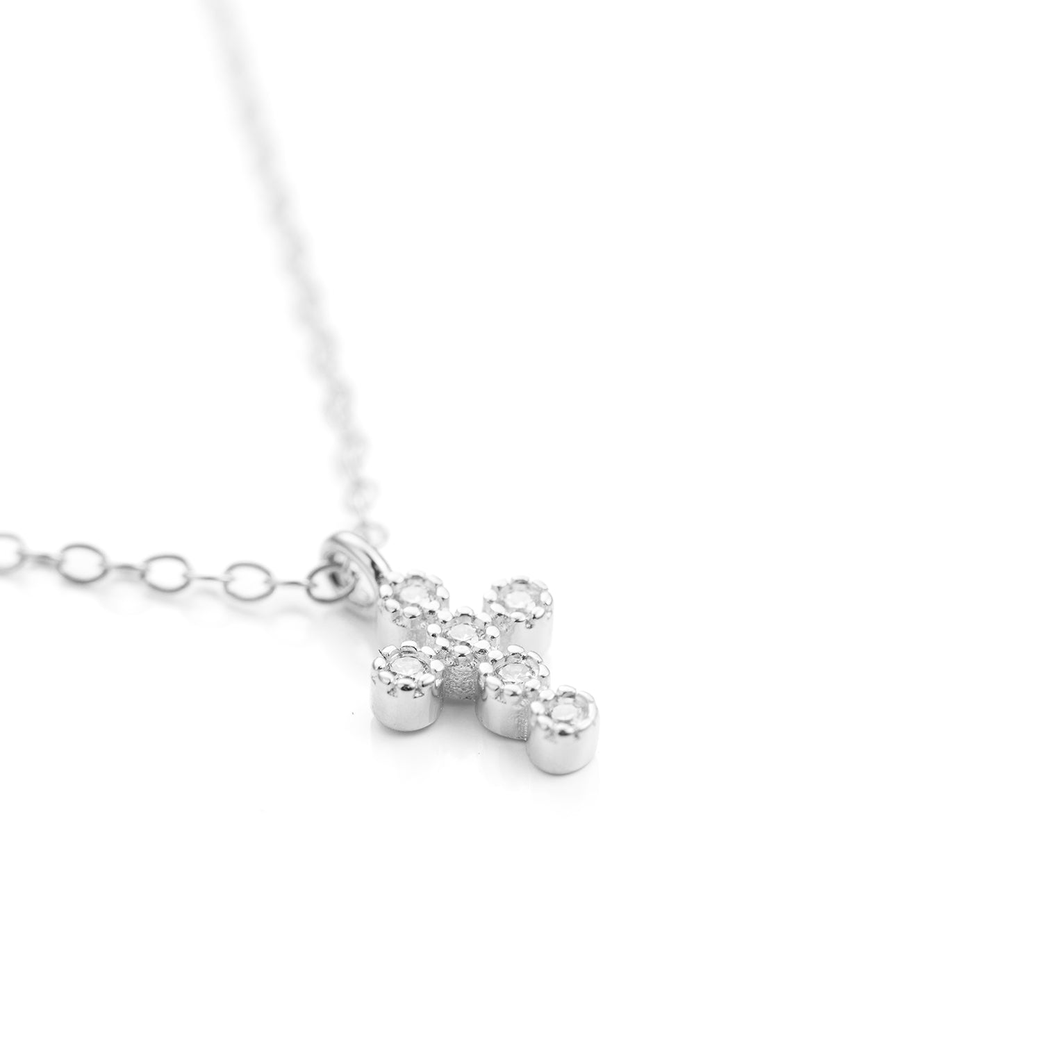 Lantisor Petite Shine Cross, argint 925