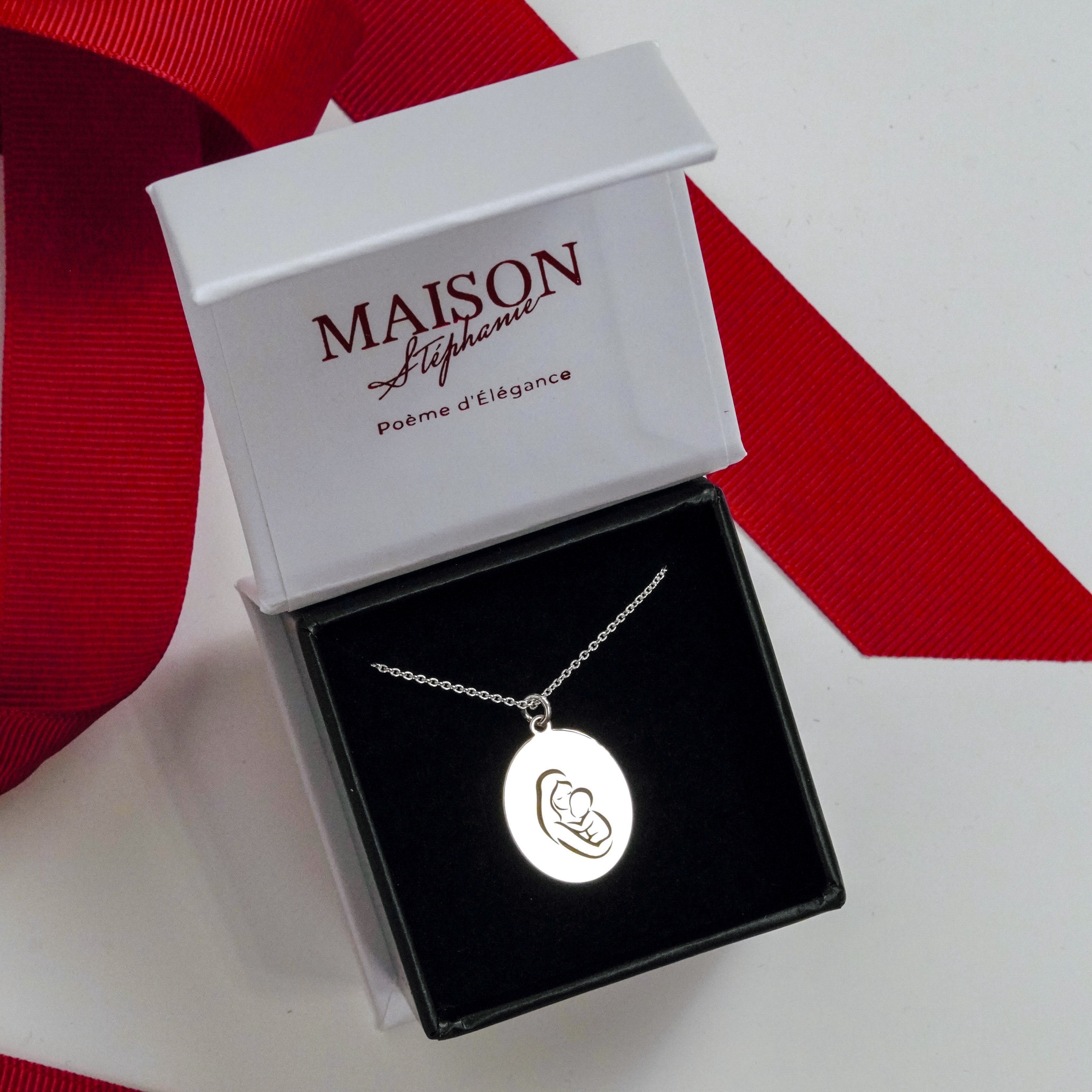 Lantisor pandantiv Mama si copil, argint 925